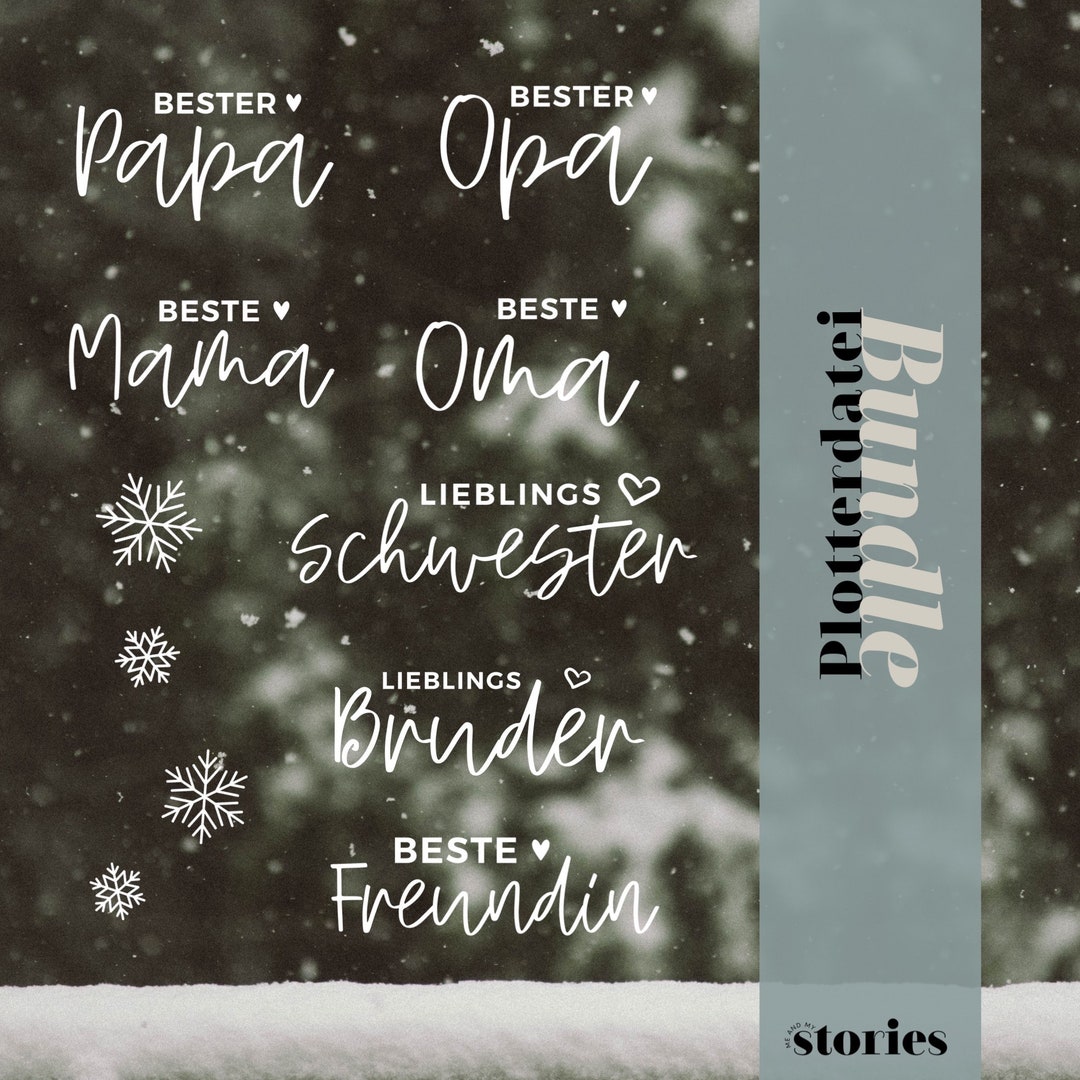 Plotterdatei SVG Set - Schriftzüge Familie - Mama Papa Oma Opa Bruder ...