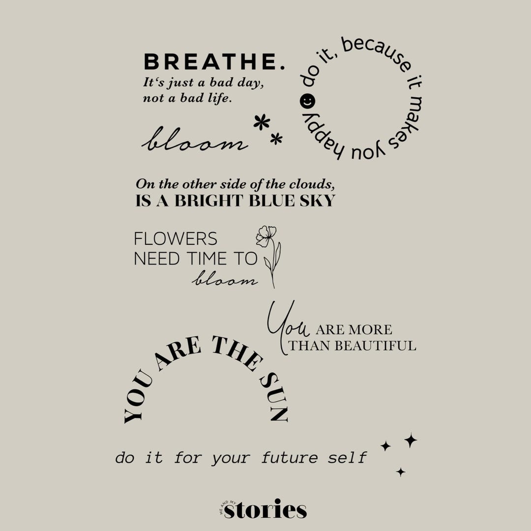 Plotter File SVG Set - Self-love Sayings & Lettering | Affirmations, Graphic File for Plotters ...