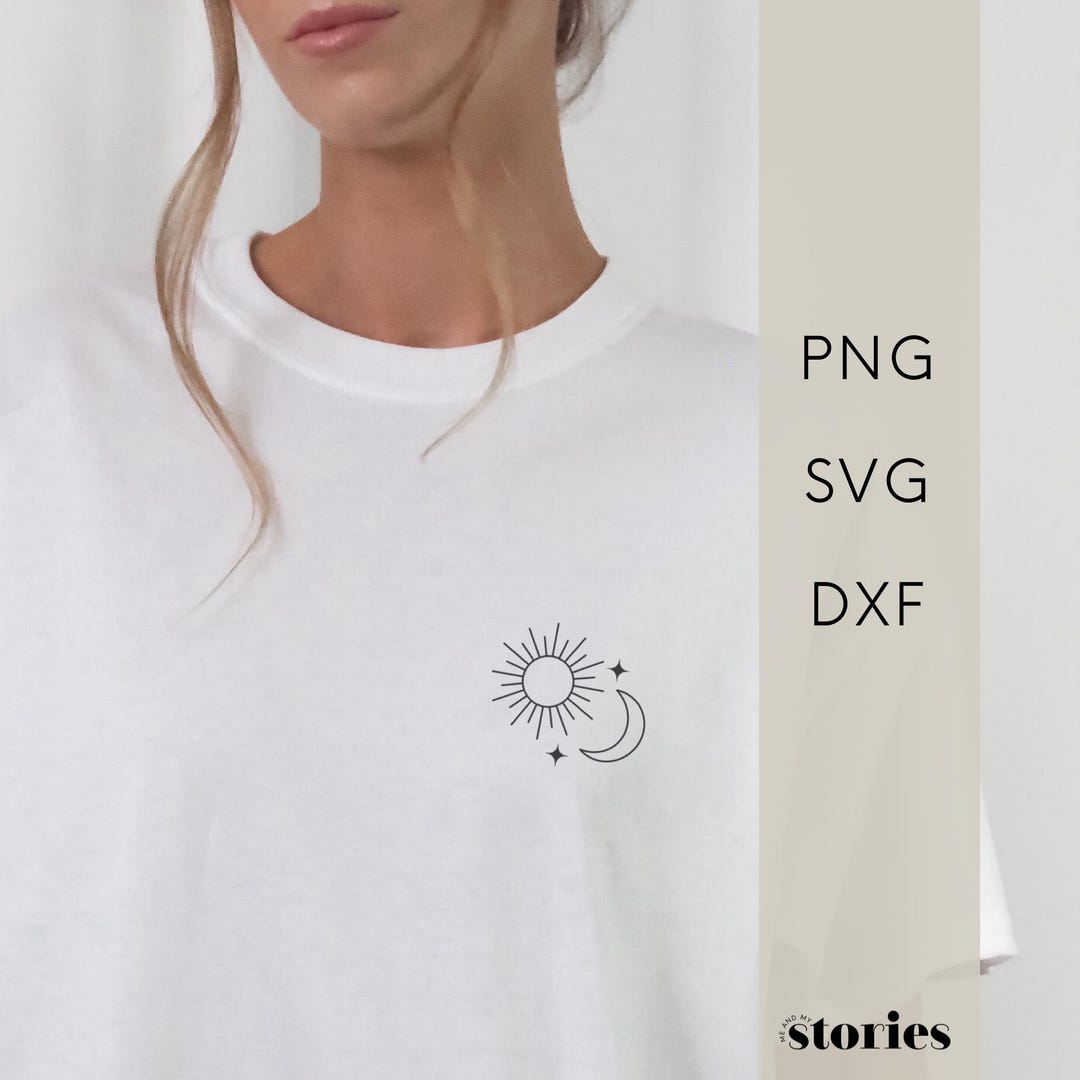 Plotter File SVG - Moon & Sun | Boho Style | Digital Download, Graphic File for Plotters, PNG ...
