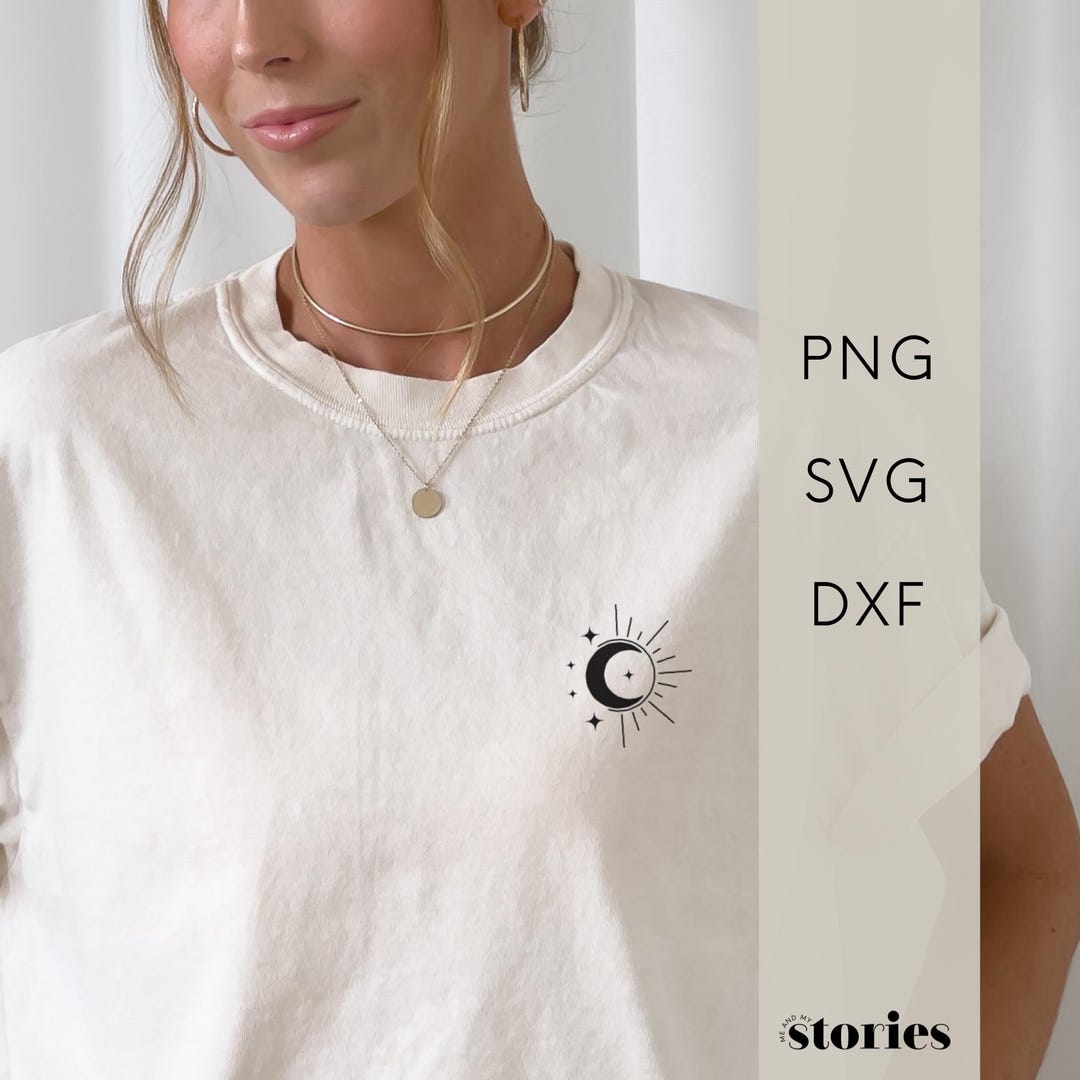 SVG Plotter File - Moon & Sun | Boho Style | Digital Download, Graphic File for Plotters, PNG ...