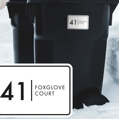 4x Modern Wheelie Bin Number Stickers Trash Garbage Can - Etsy