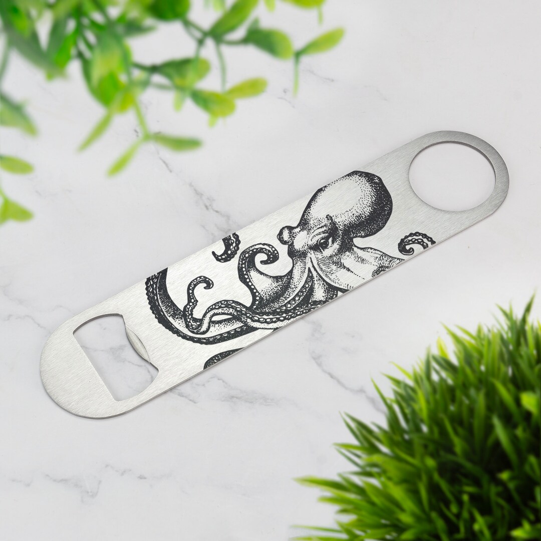 Octopus Bar Blade Ocean Themed Beer Bottle Opener Printed Stainless ...