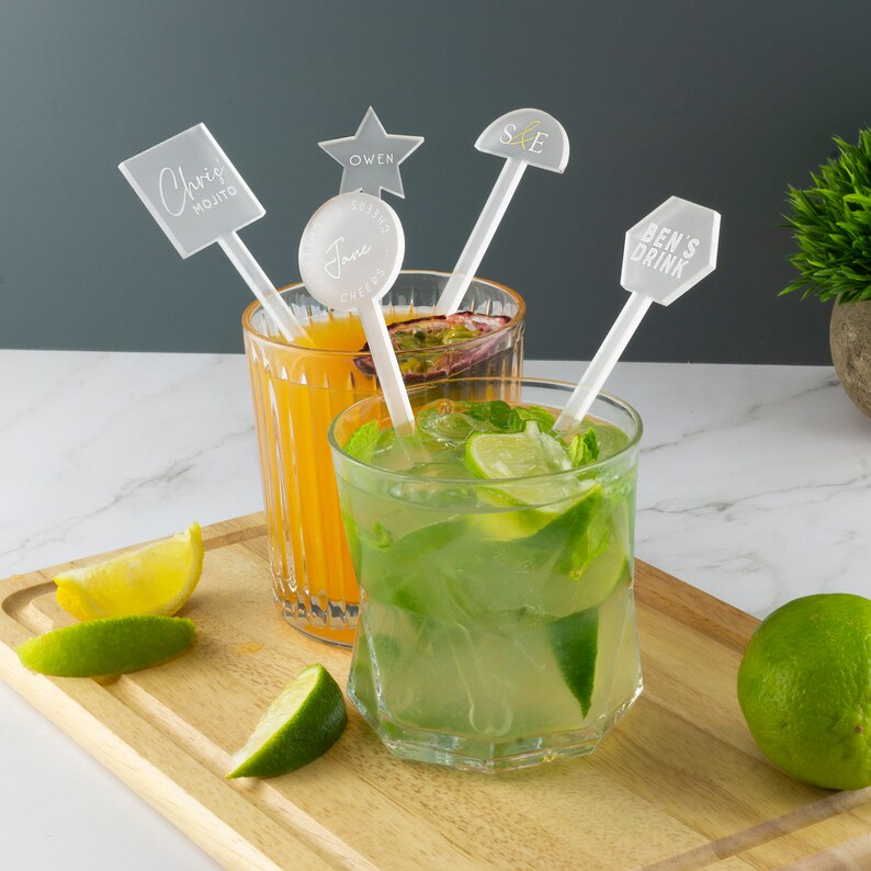 Personalised Acrylic Drink Stirrer Custom Cocktail Stirrer Gift - Etsy