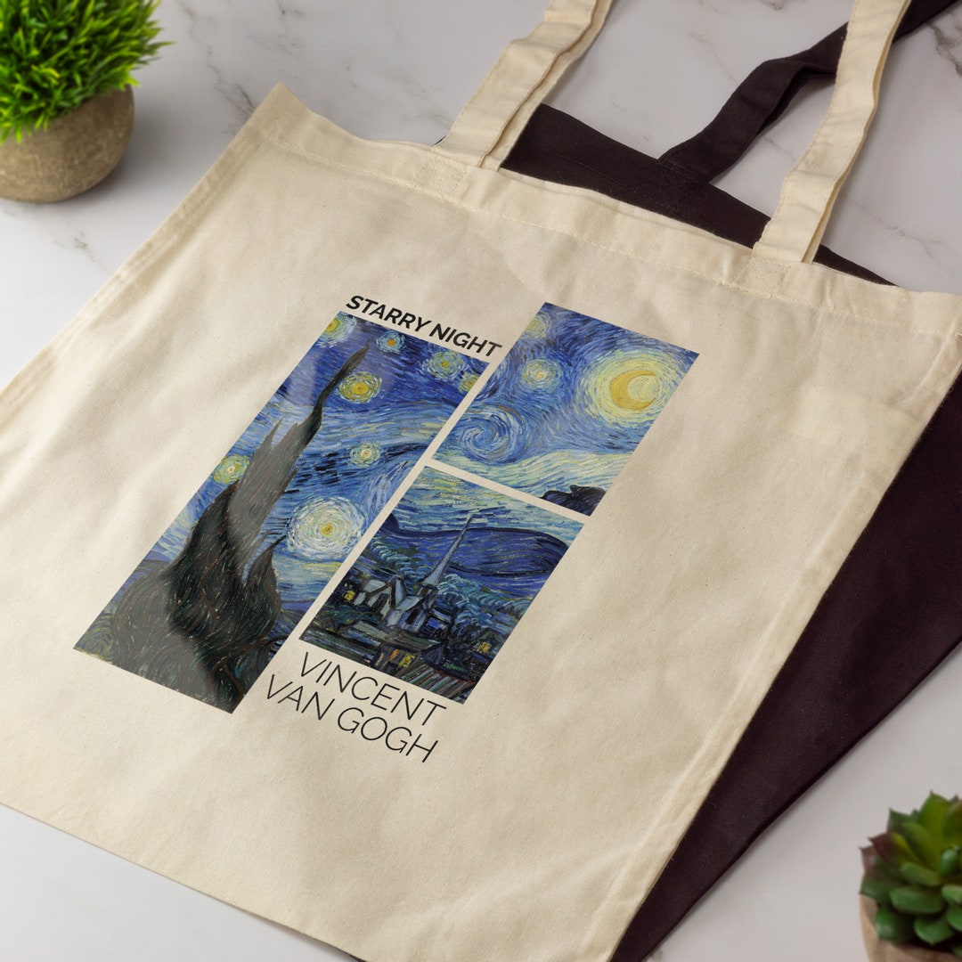 Starry Night Tote Bag Vincent Van Gogh Bag Classic Painting - Etsy