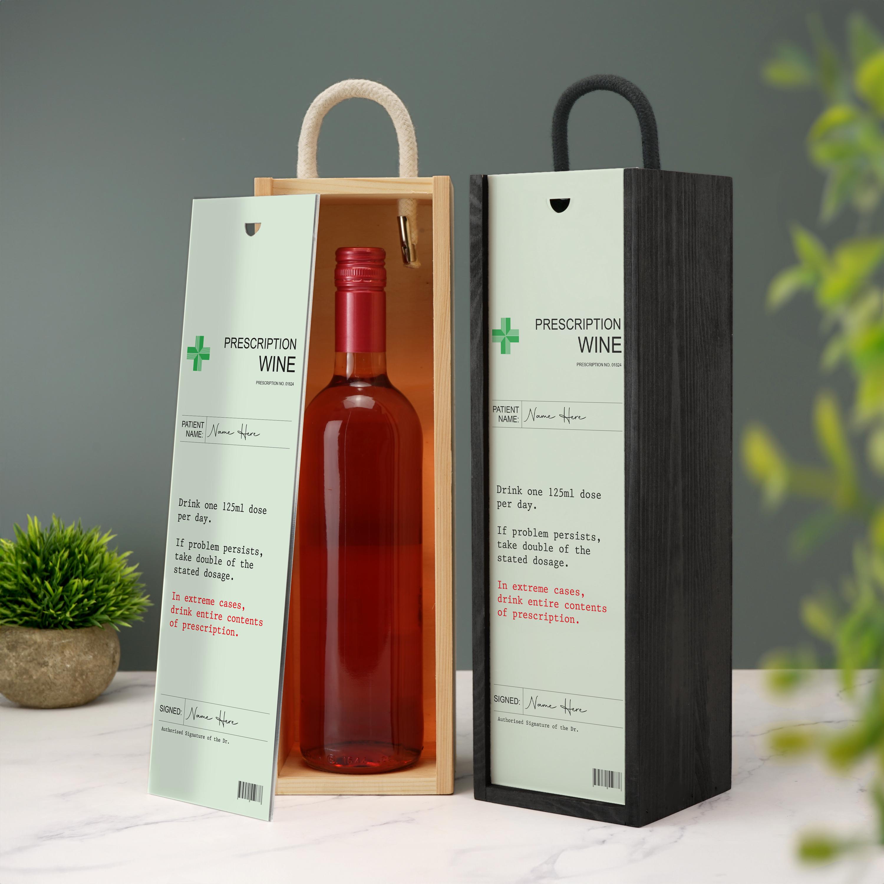 Prescription Wine Gift Box Custom Printed Weddings Anniversary ...