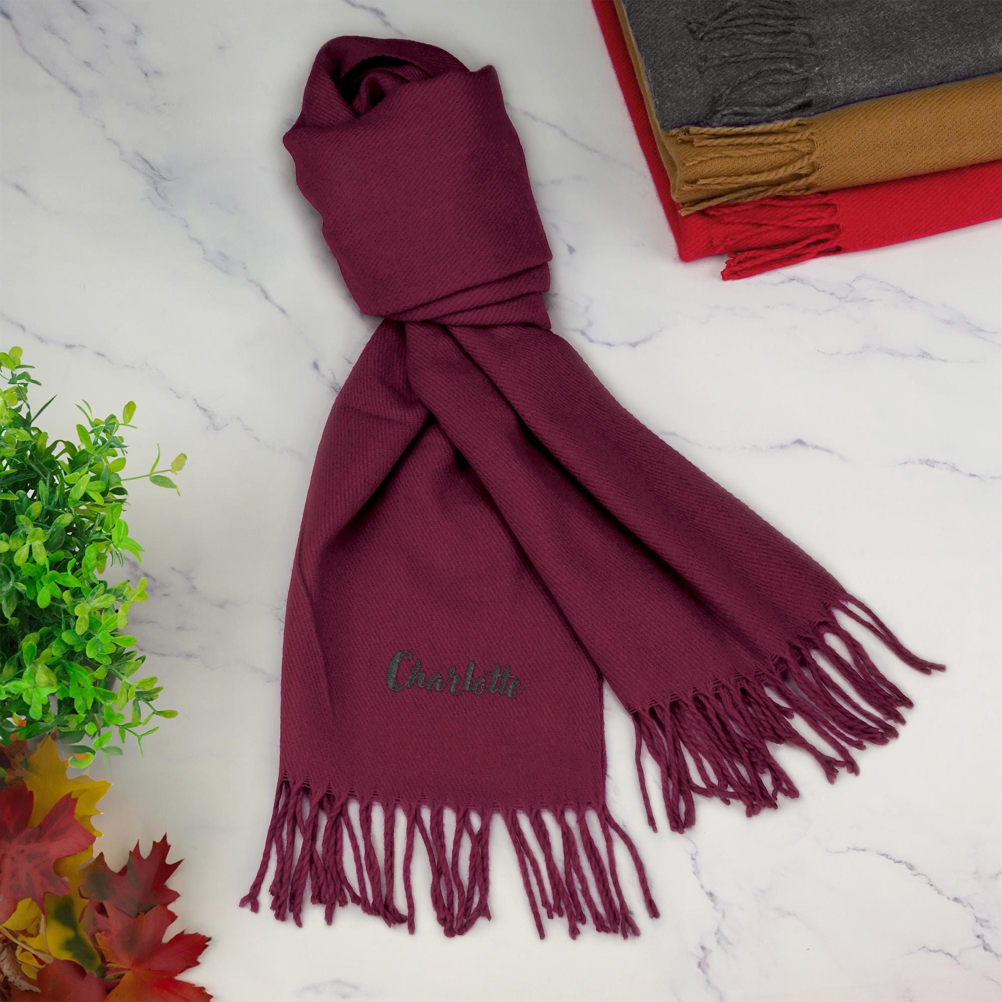 Personalised Luxury Scarf With Custom Embroidered Name - Several ...