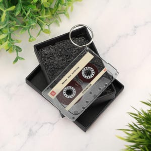 Personalised Song Message Cassette Keychain Custom Song Retro Tape ...
