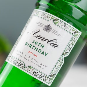 Personalised London Dry Gin Label Vinyl Sticker - Etsy