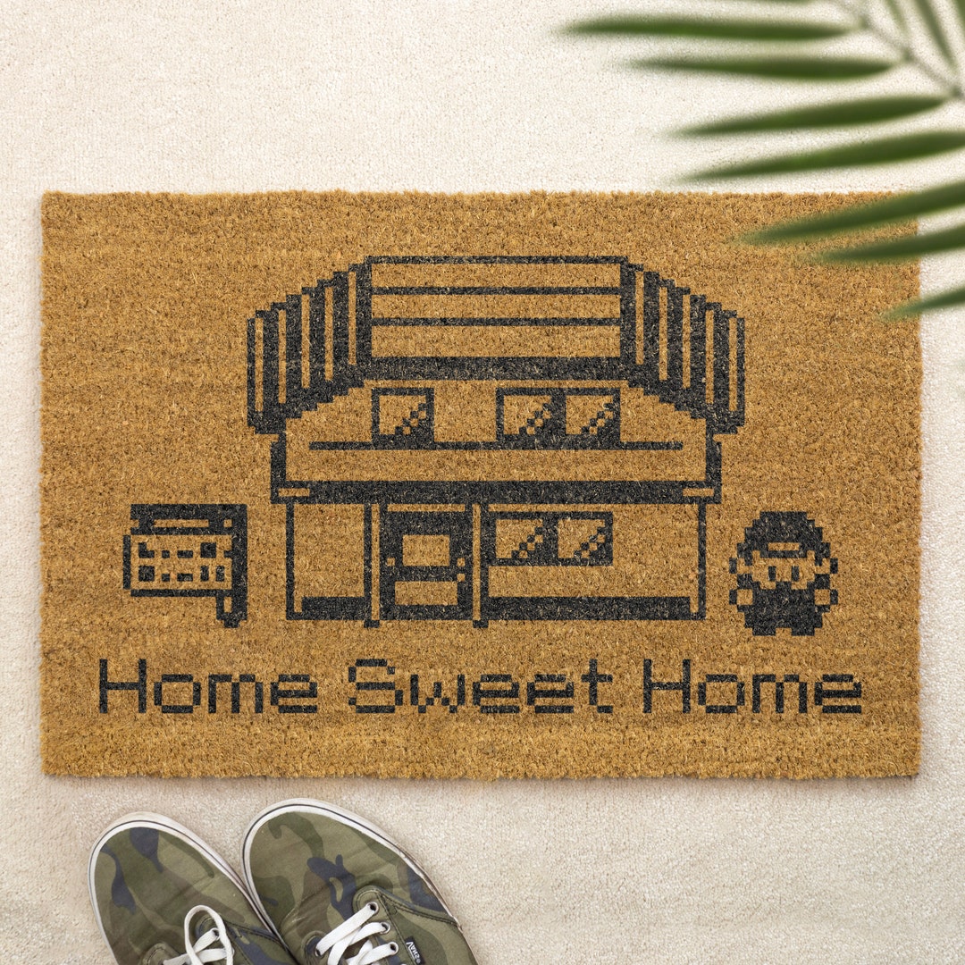 Home Sweet Home Brush Door Mat Video Game Front Door Mat Custom Printed ...