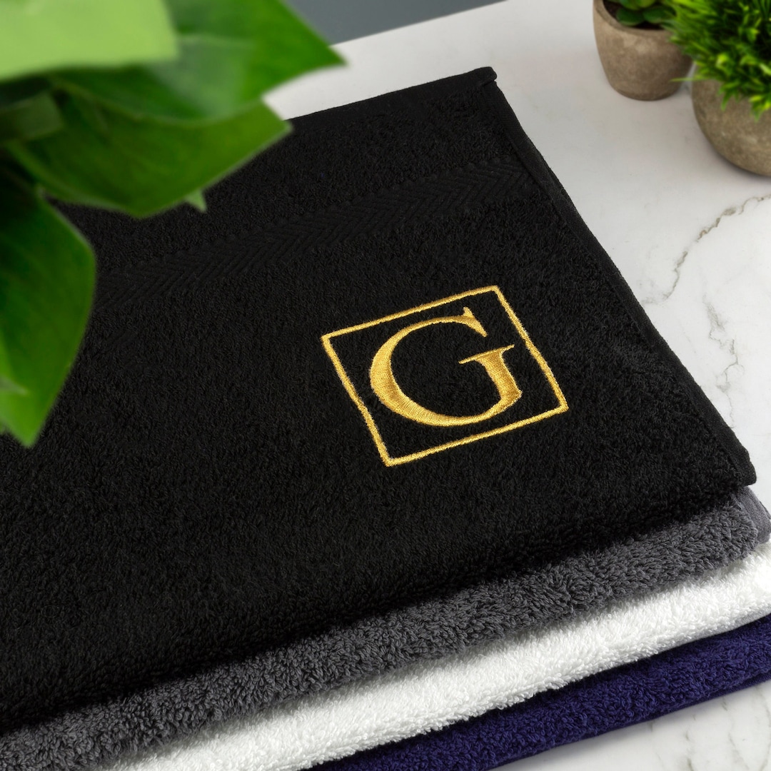 Personalised Embroidered Towels Custom Bath Hand Facecloth With Initial ...