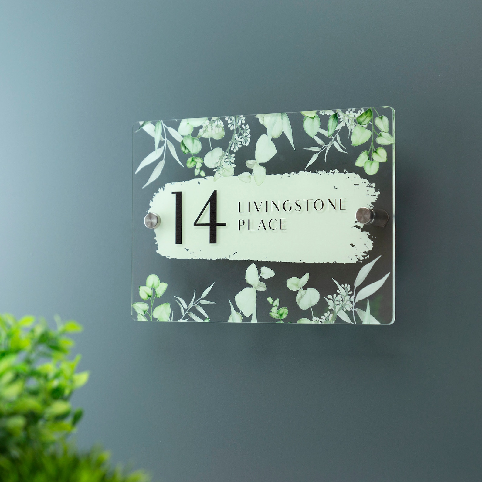 House Number Sign Printed Address Signage Eucalyptus Modern - Etsy