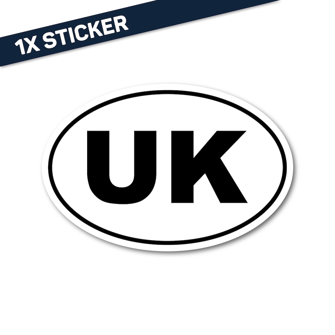 UK Oval Car Sticker for European Roads Travel Abroad British Vehicle ...