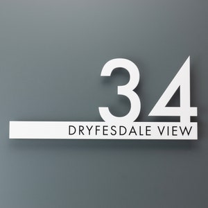 Contemporary Cut Out Modern House Number Sign Printed Address Signage ...