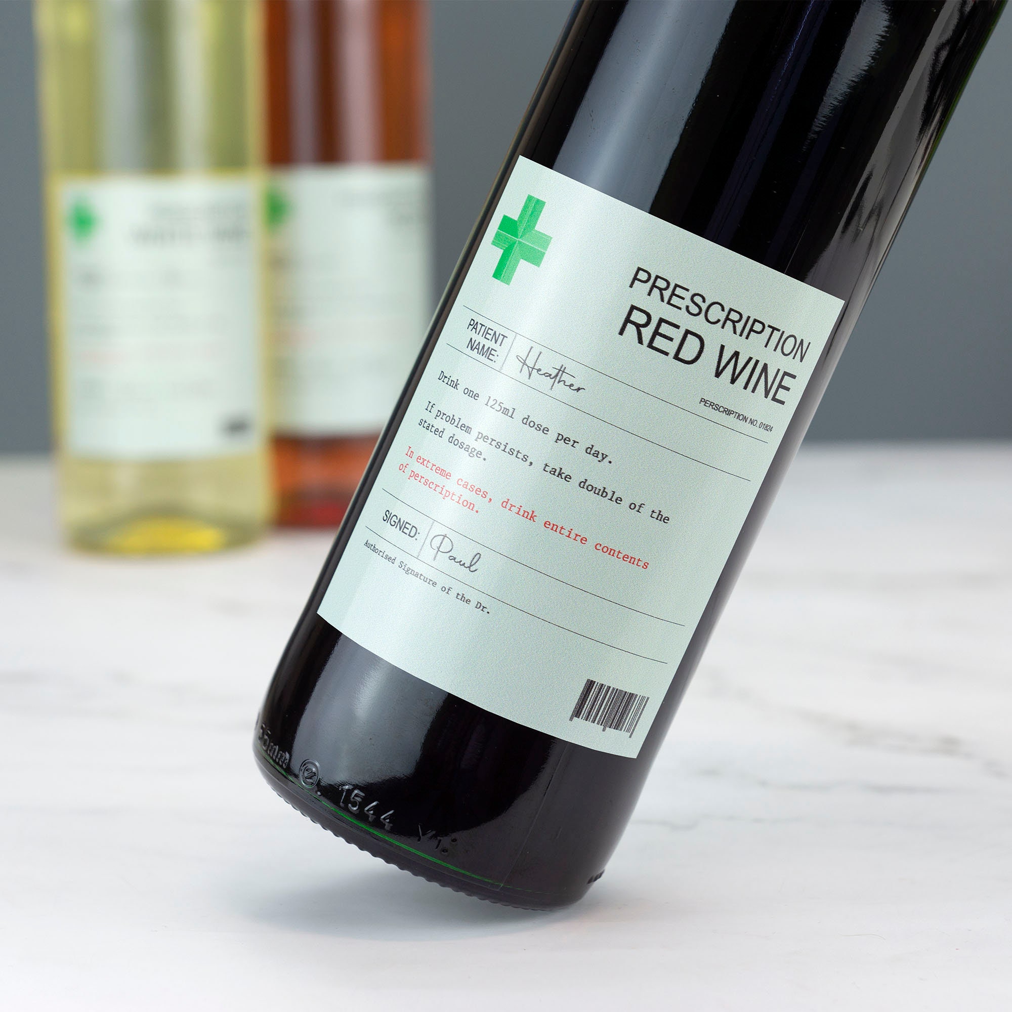Personalised Prescription Wine Label Red White Rose Vinyl - Etsy