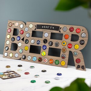 Printed Beer Cap Holder Bottle Cap Collector Gift for Him Husband Dad ...