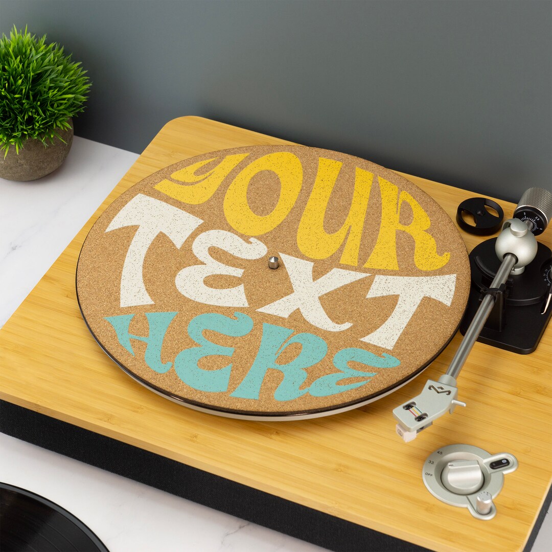 Retro Your Text Here Record Player Slip Mat Turn Table DJ Slip Mat - Etsy