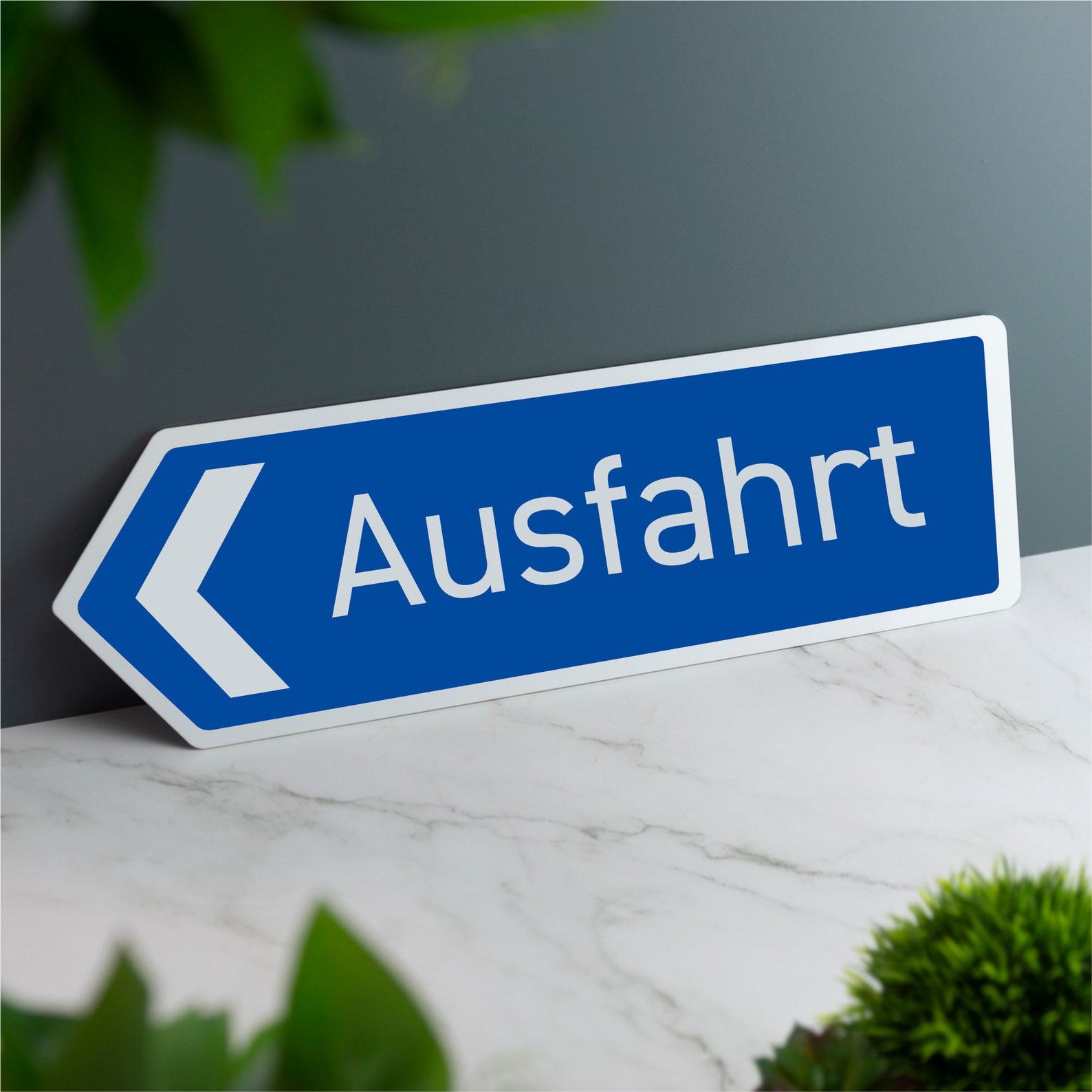 Personalised Ausfahrt Directional Road Sign Acrylic UV Printed Holes ...