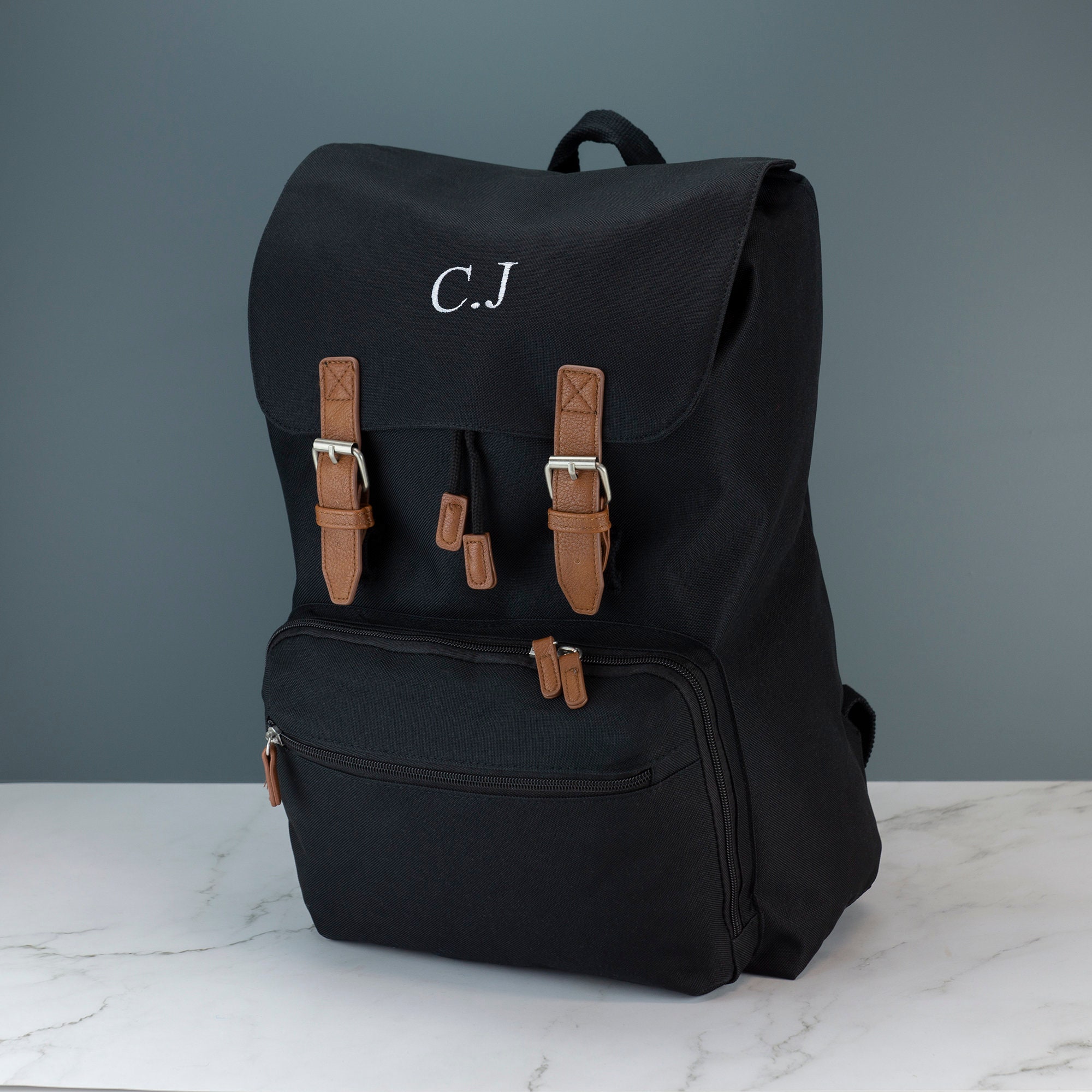 Vintage Backpack Embroidered With Name Initials Choice of Colours Work ...