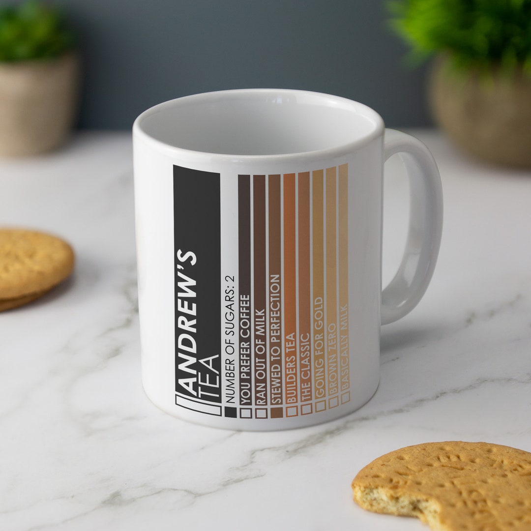 Tea Colour Mug Personalised Funny Birthday Gift Tea Colour Chart Mug - Etsy