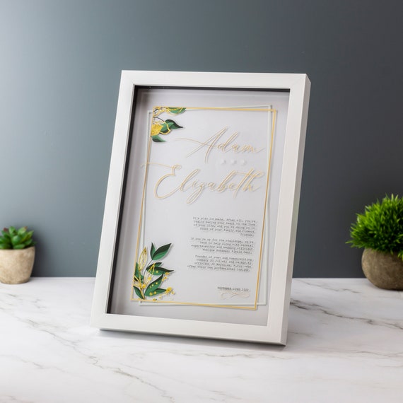 Wedding Vows Printed Plaque Available With Frame Wedding - Etsy
