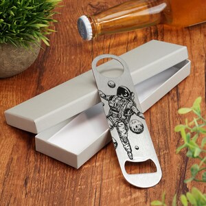 Astronaut Bar Blade Space Themed Beer Bottle Opener Printed Stainless ...