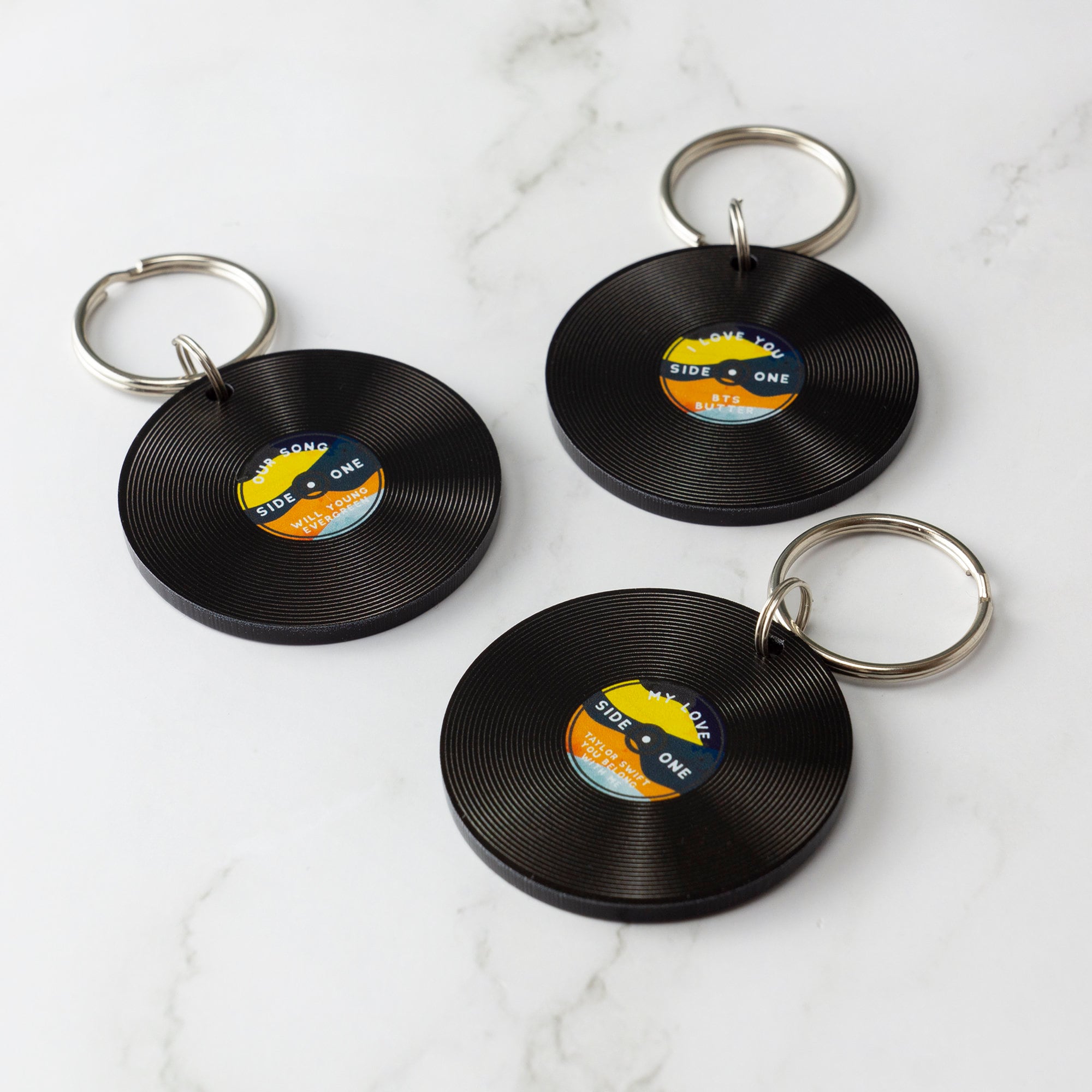 Personalised Vinyl Record Keyring Music Our Song Keychain - Etsy