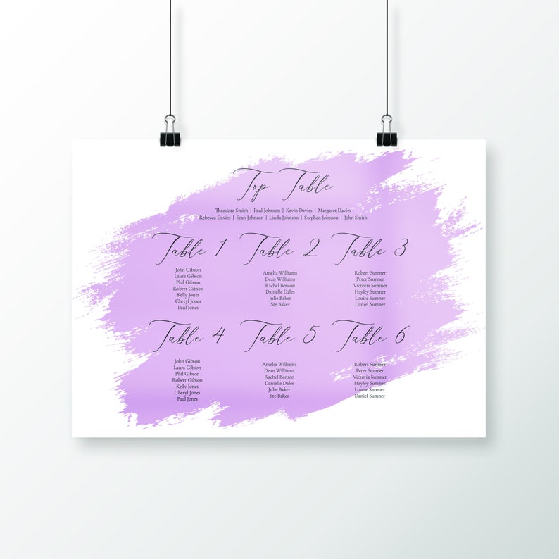 Personalised Wedding Table Plan Sign Acrylic Poster Print - Etsy UK
