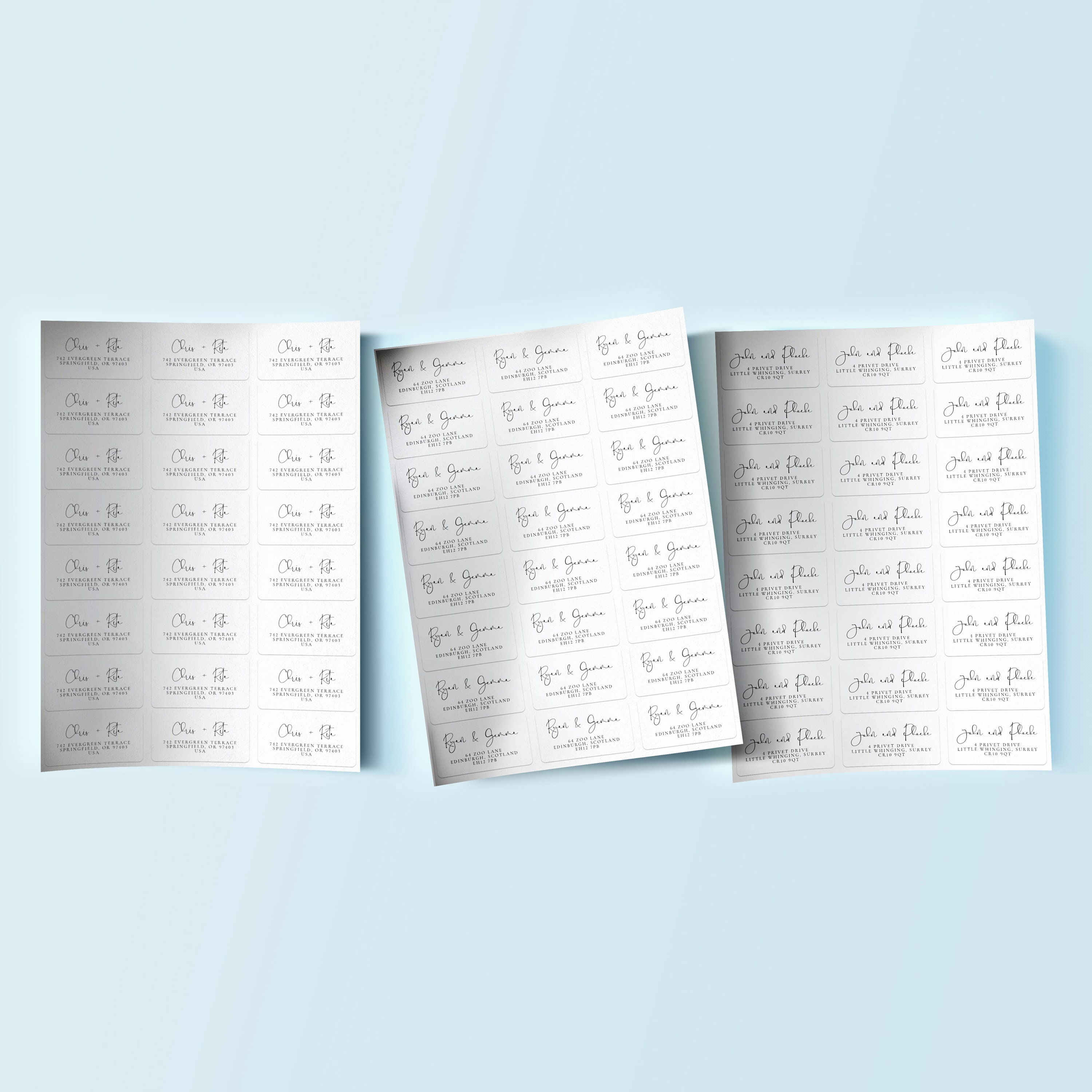 Custom Address Labels Your Names and Address Rectangular Return Labels ...