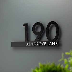 Contemporary Cut Out Modern House Number Sign Printed Address Signage ...
