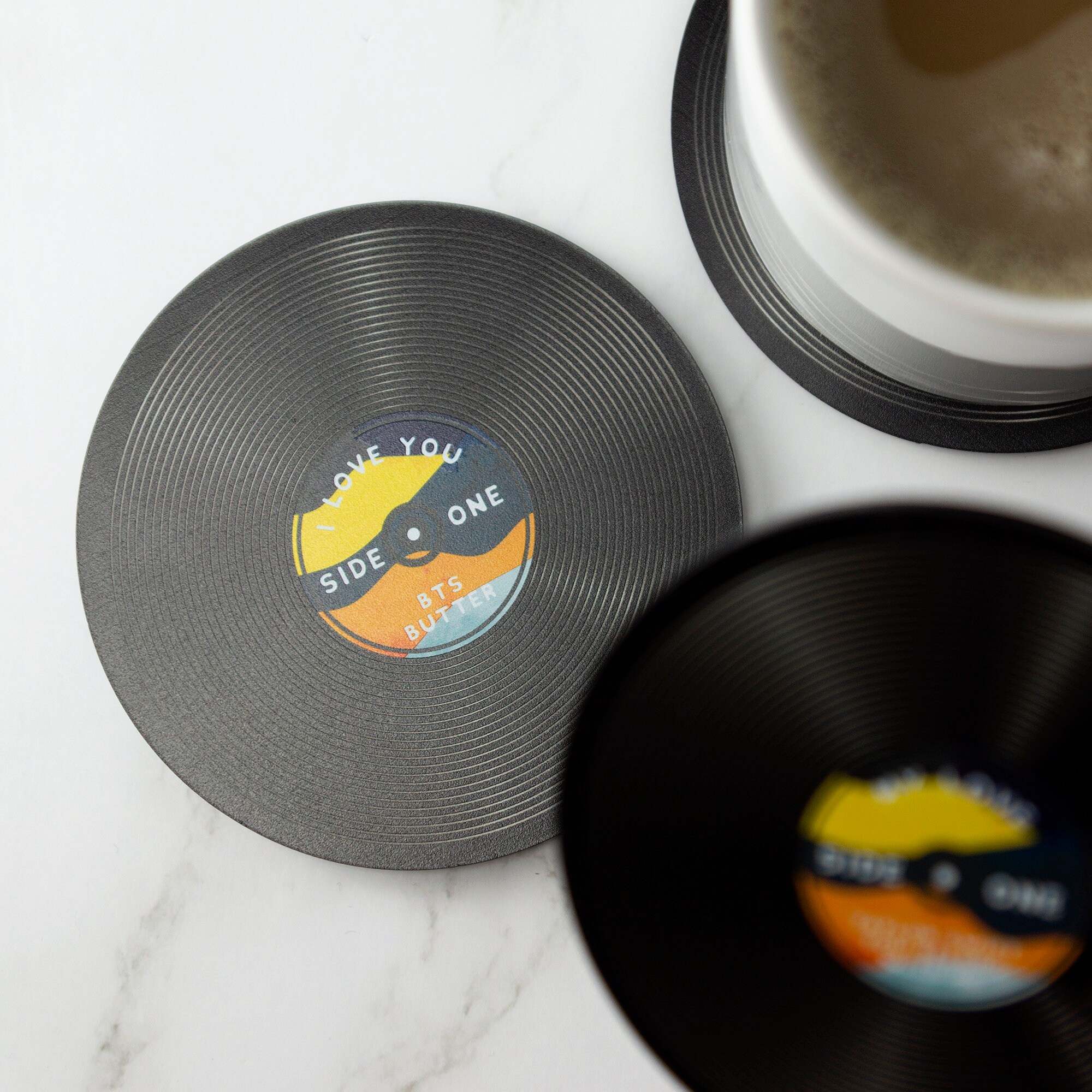 Personalised Vinyl Record Coaster Round Printed Acrylic Drinks | Etsy