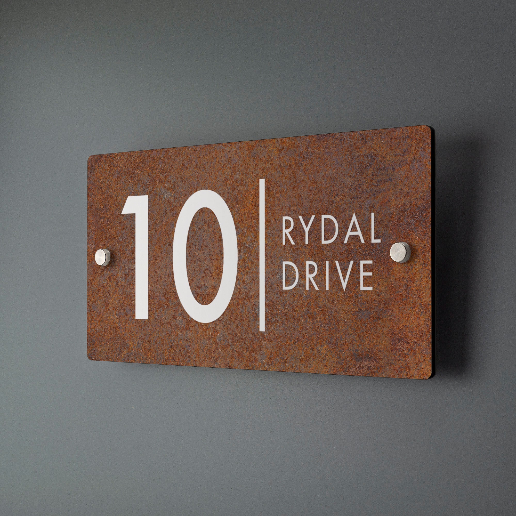 House Number Sign Printed Rust Effect Address Signage Rusty | Etsy UK