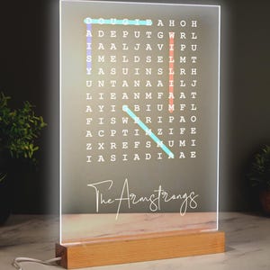 Family Word Search LED Plaque Boyfriend Girlfriend Valentines Love ...