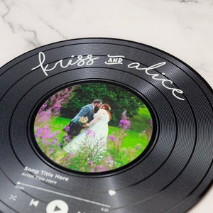 Personalised Vinyl Record Plaque Round UV Printed Acrylic Novelty Vinyl ...