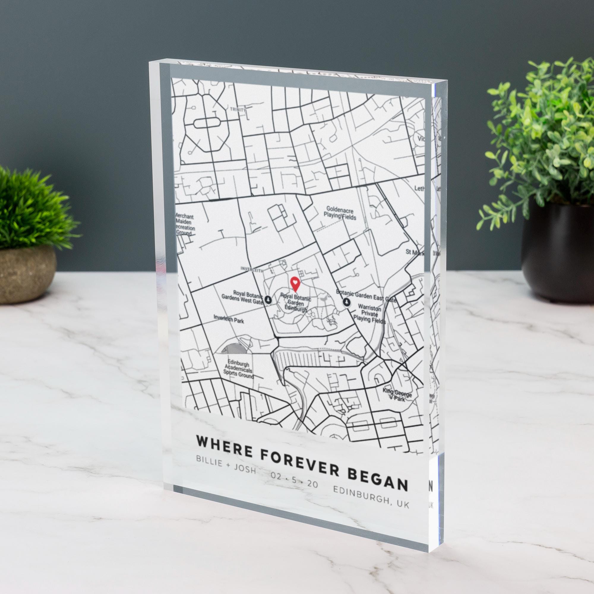 Where We First Met Personalised Map Print of City Custom Acrylic Block ...