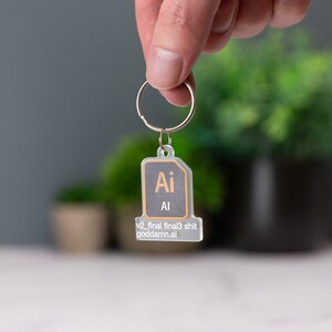 Graphic Designer Keyring Custom Message Keychain Designer Funny Novelty ...