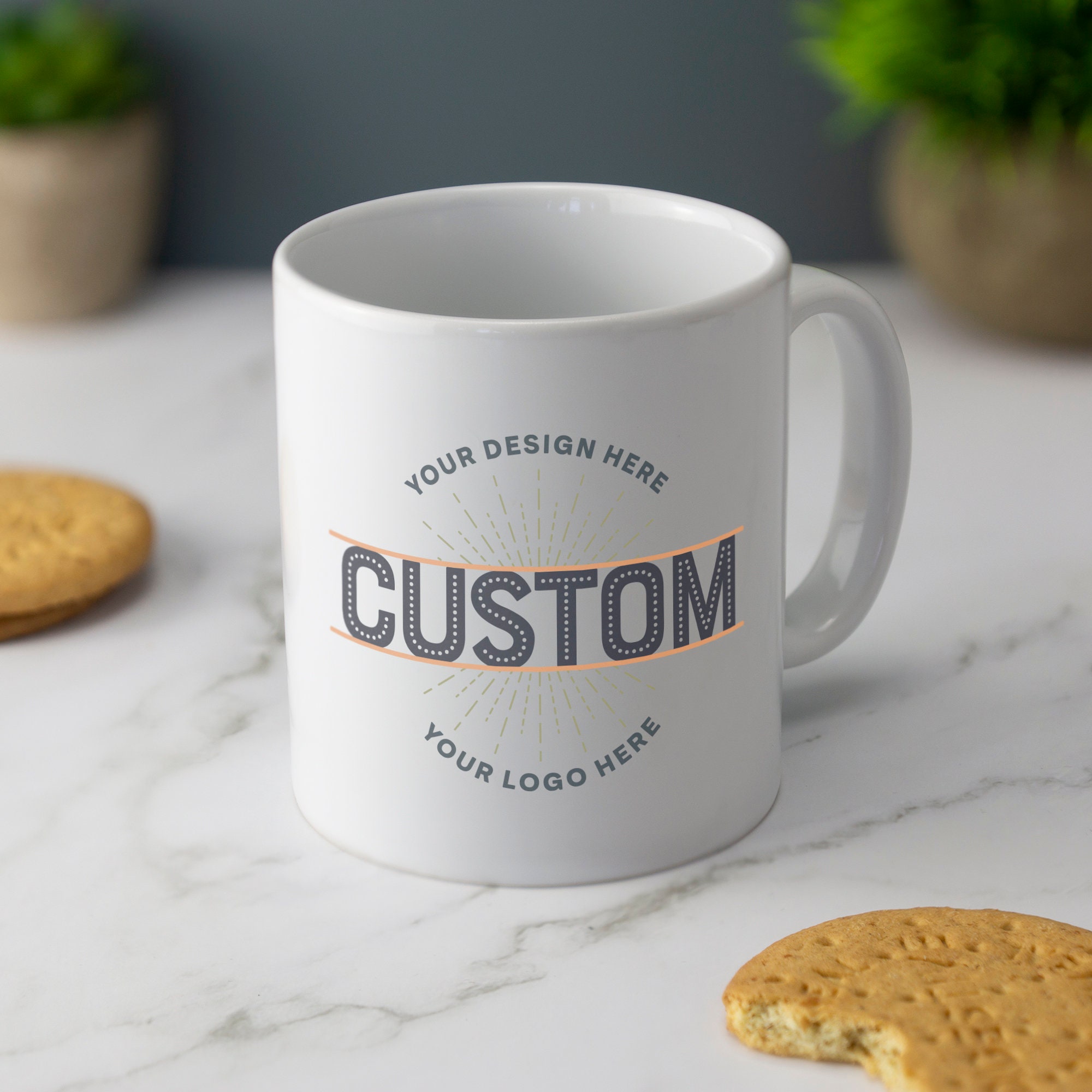 Custom Printed Mug Business Logo Custom Designs etc | Etsy