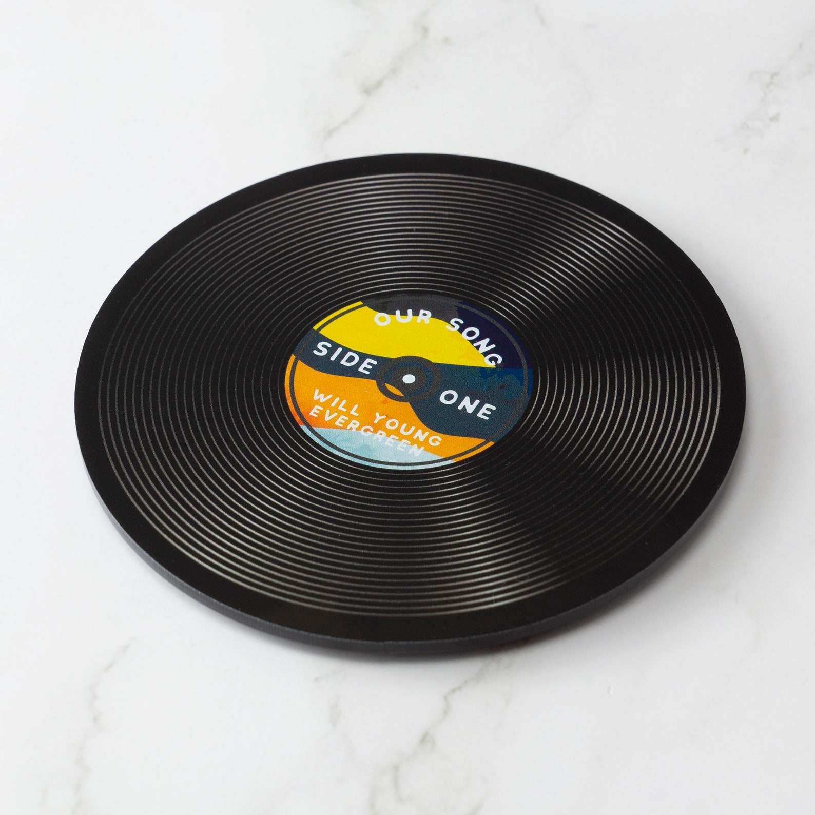 Personalised Vinyl Record Coaster Round Printed Acrylic Drinks | Etsy