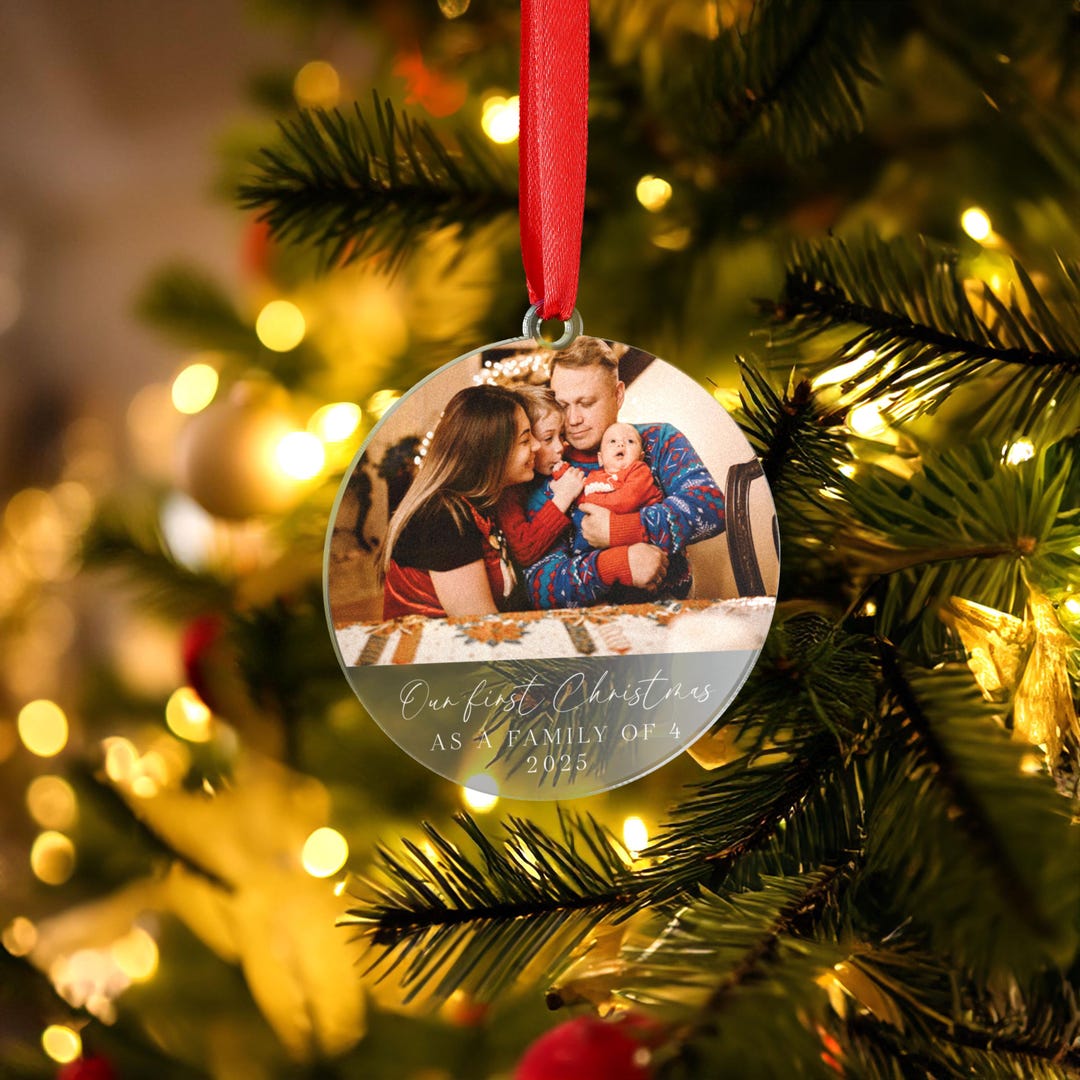 Personalised Family Christmas Bauble Ornament Custom Printed Couple ...