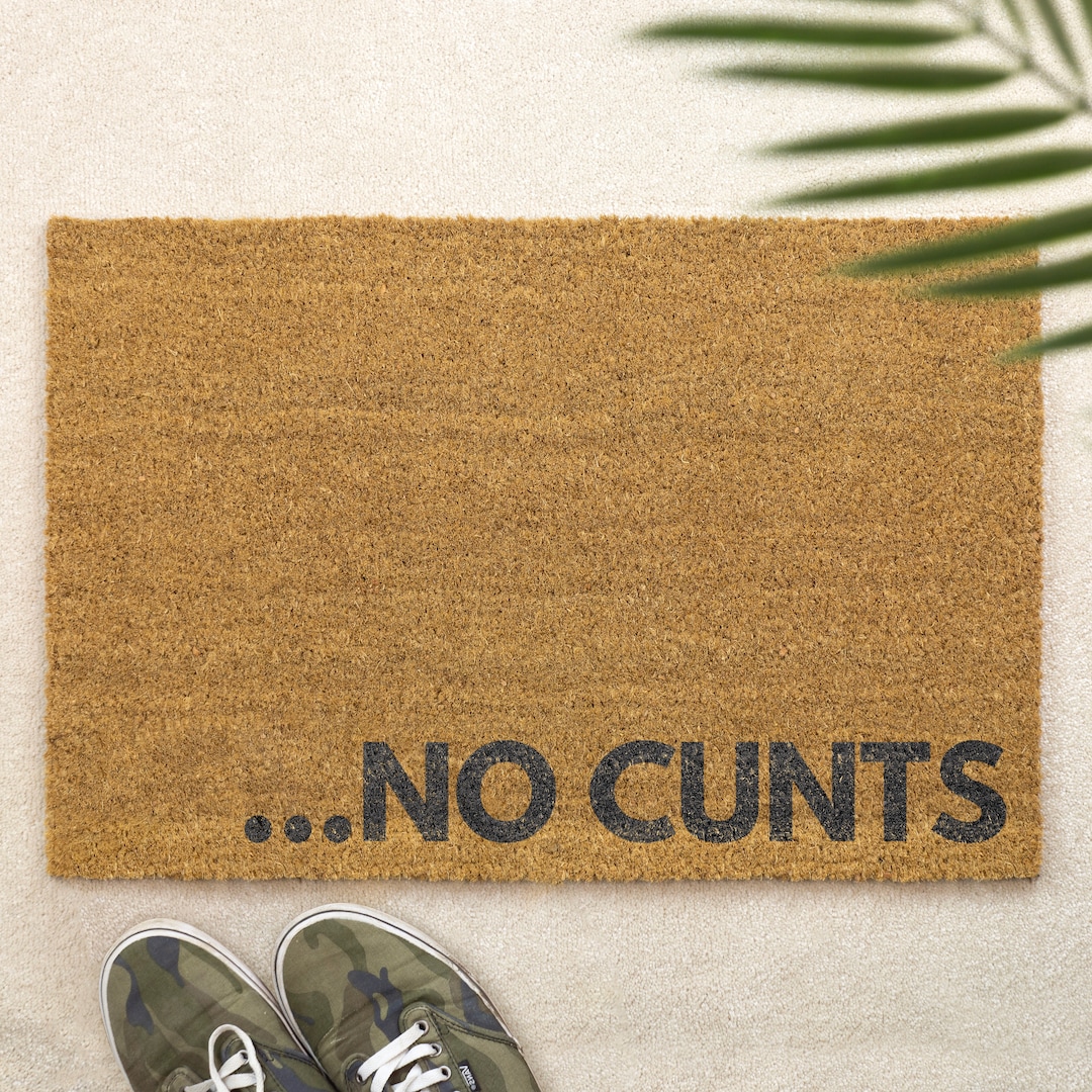 No Cunts Brush Door Mat Funny Offensive Front Doormat Custom Printed ...