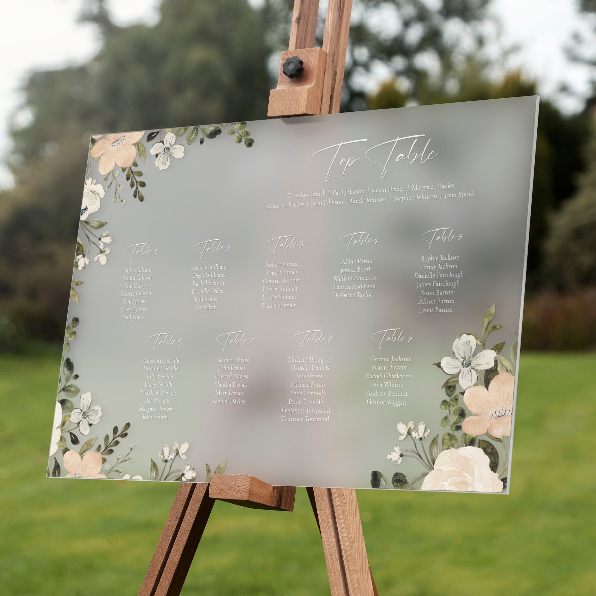 Personalised Wedding Table Plan Layout Sign Foliage Acrylic | Etsy UK
