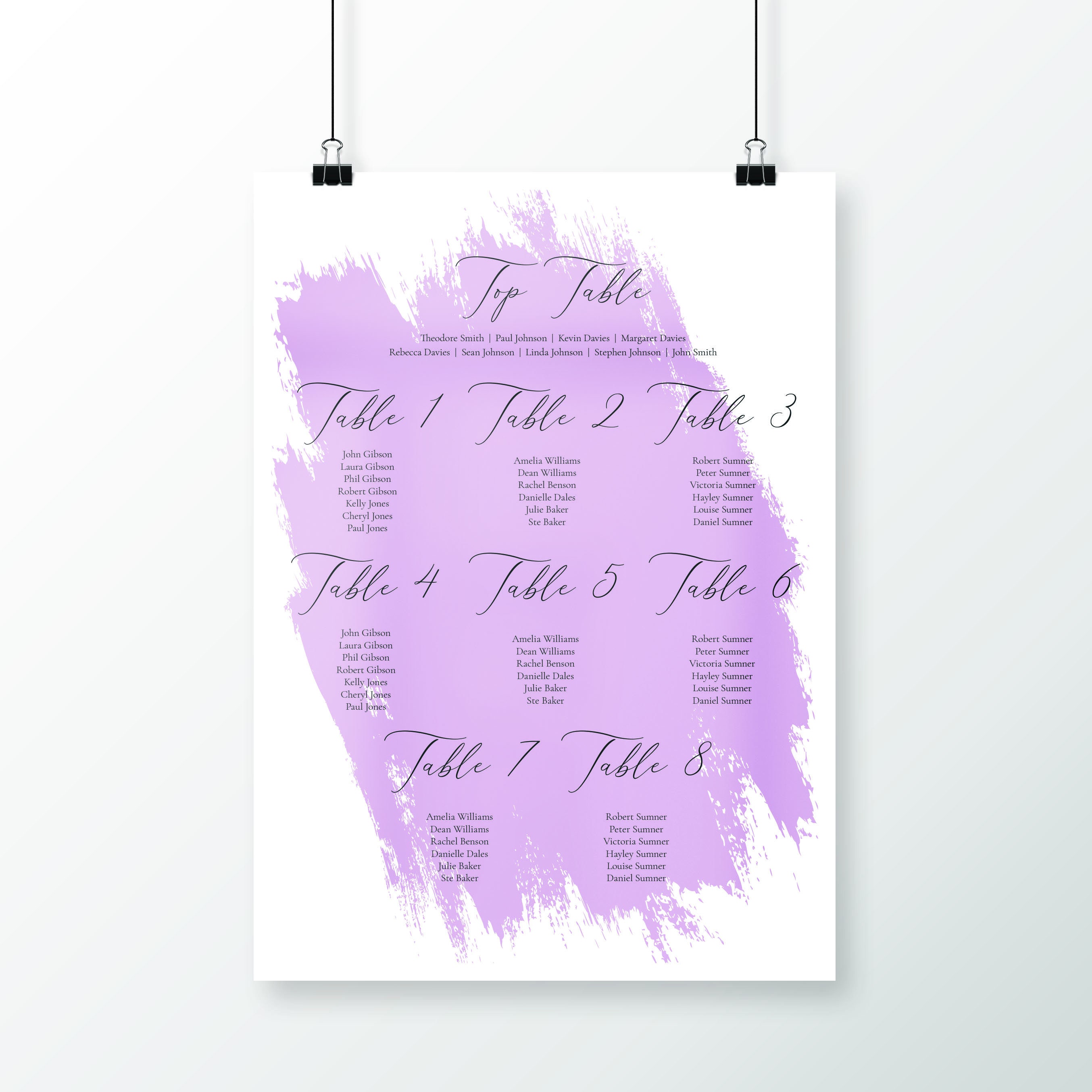 Personalised Wedding Table Plan Sign Acrylic Poster Print - Etsy UK