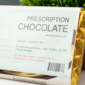 Personalised Prescription Chocolate Bar Label Vinyl Sticker Funny ...