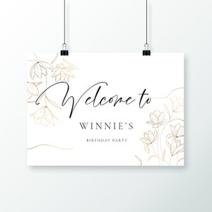 Personalised Event Welcome Sign Foliage Acrylic Poster Print Entrance ...
