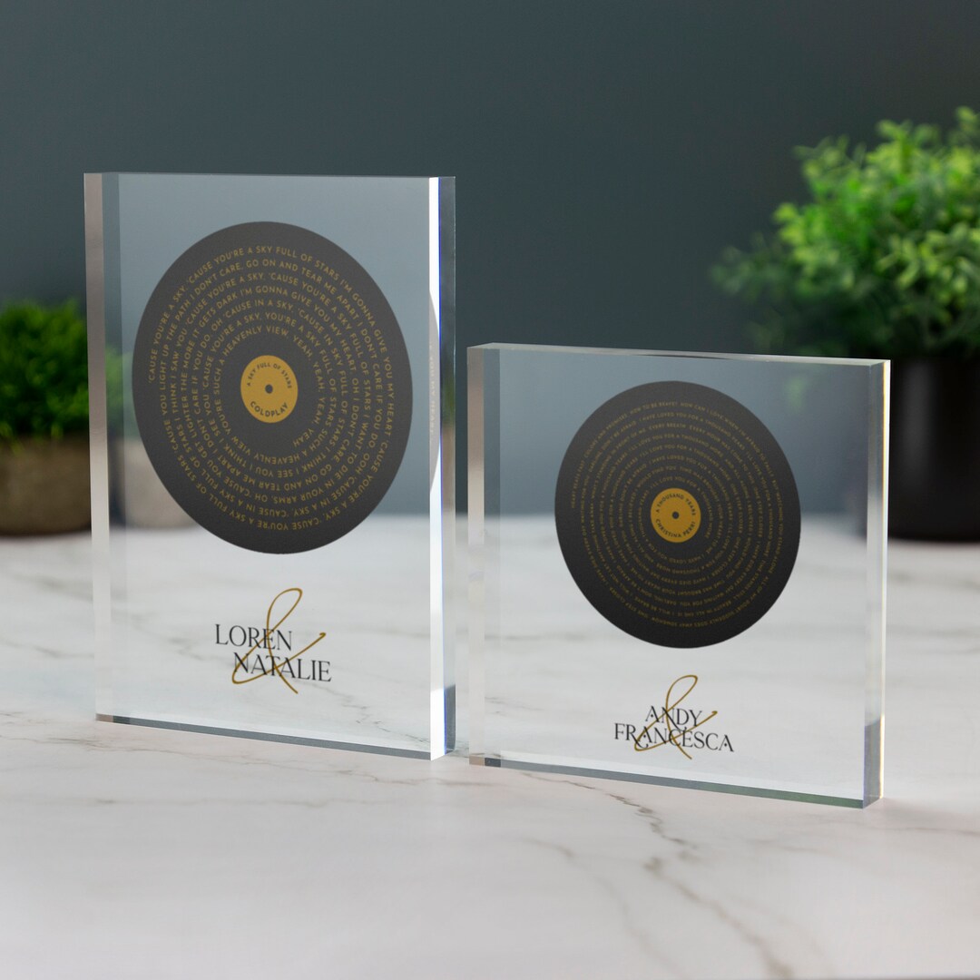 Song Lyrics Acrylic Block Vinyl Record Girlfriend Valentines Love ...