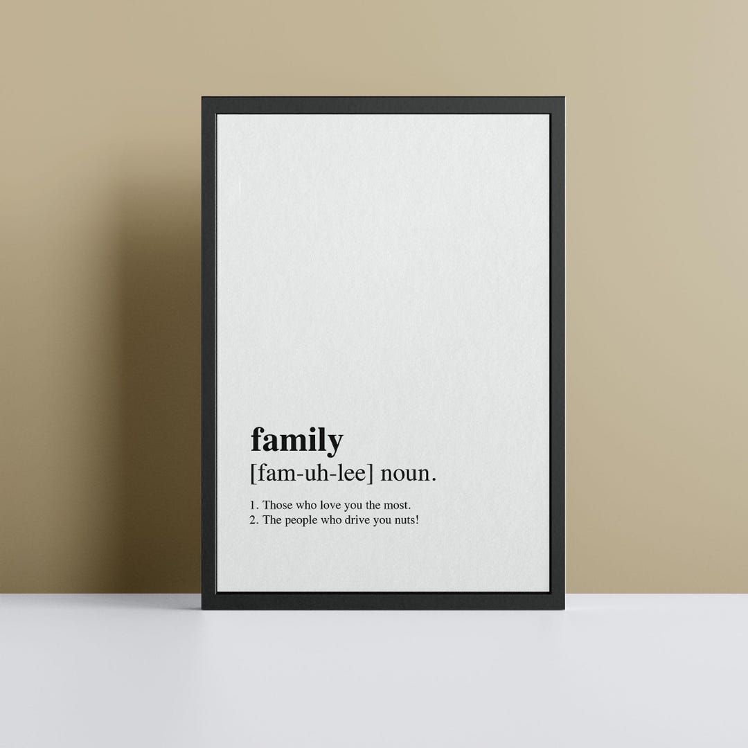 Family Definition Poster Print Personalised Wall Art Print Dictionary ...