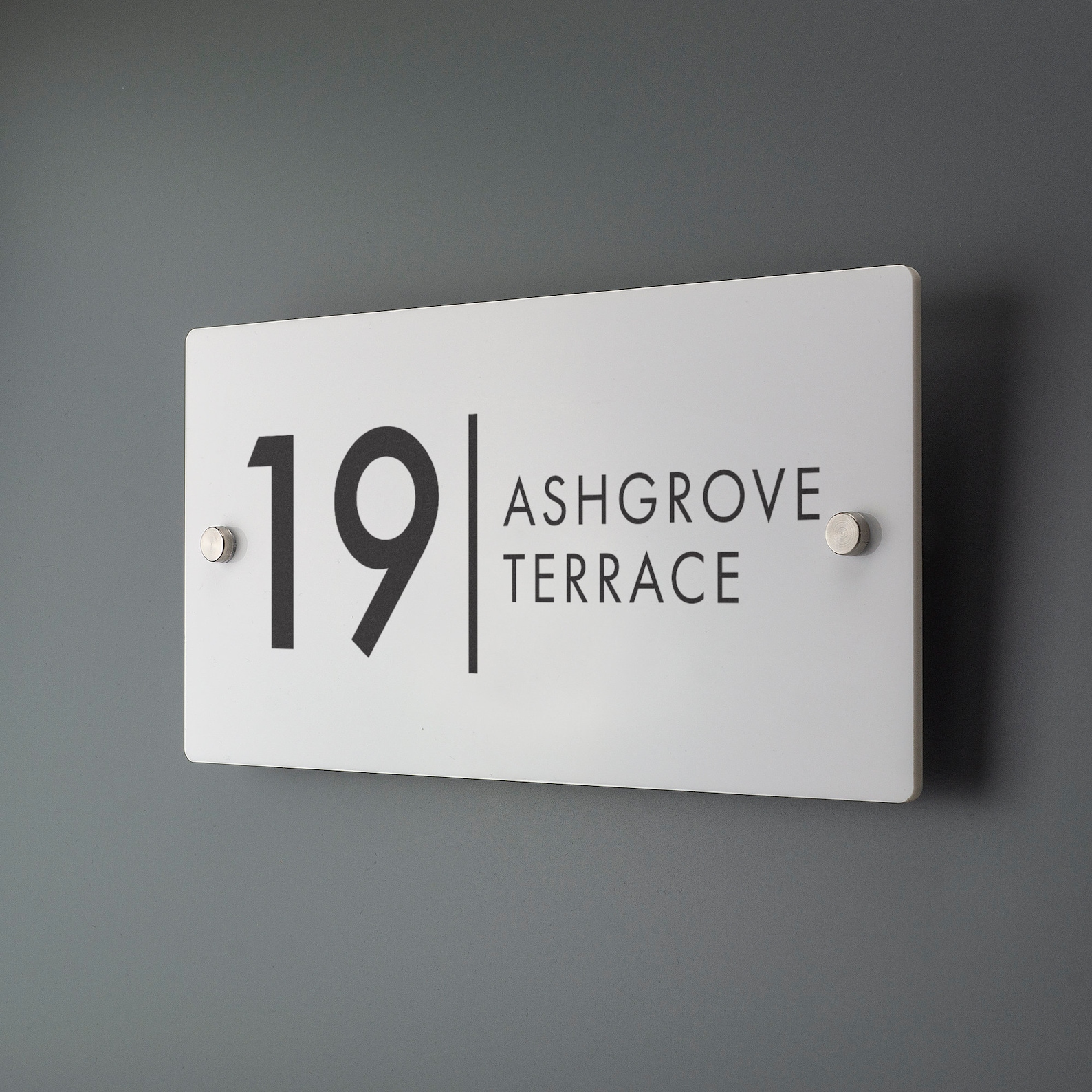 Contemporary Modern House Number Sign Printed Address Signage Matt ...