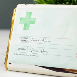 Personalised Prescription Chocolate Bar Label Vinyl Sticker Funny ...