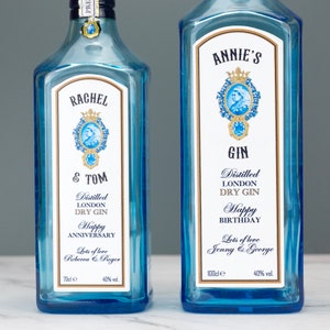 Personalised London Dry Gin Label Vinyl Sticker Funny Novelty Gift ...