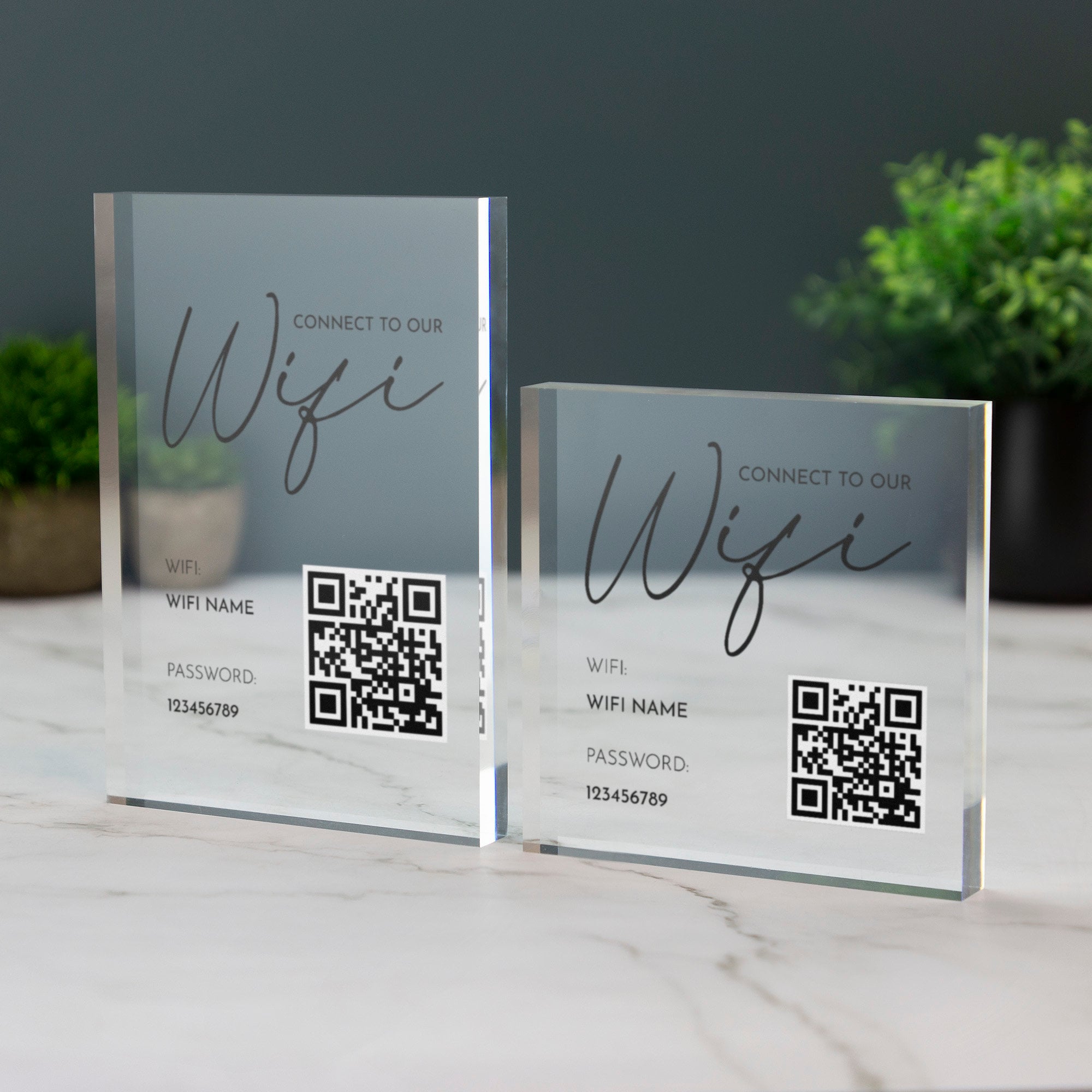 Wifi Acrylic Block Plaque With Password Info and QR Code - Etsy UK