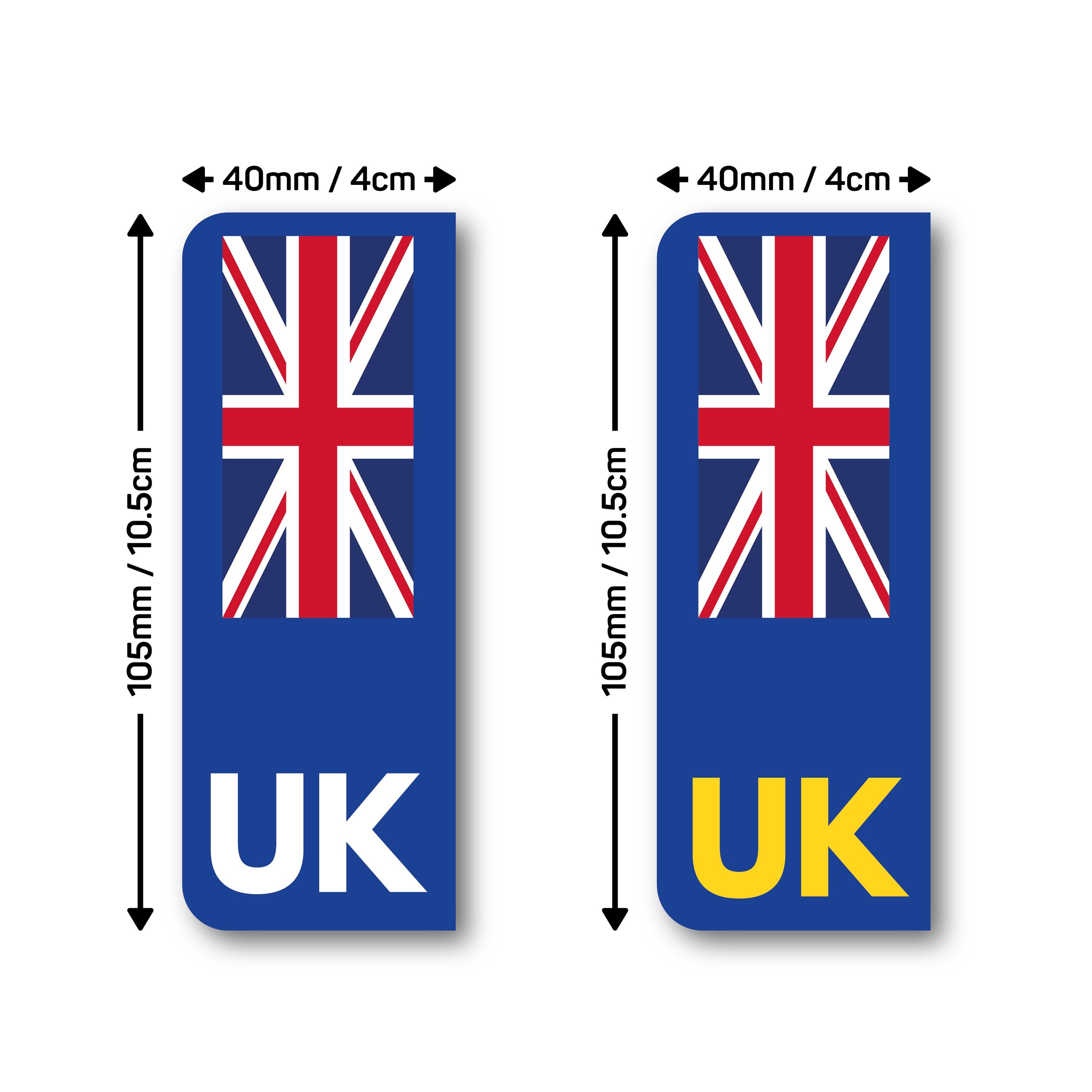 4x UK Registration Number Plate Car Stickers for European Roads Travel ...